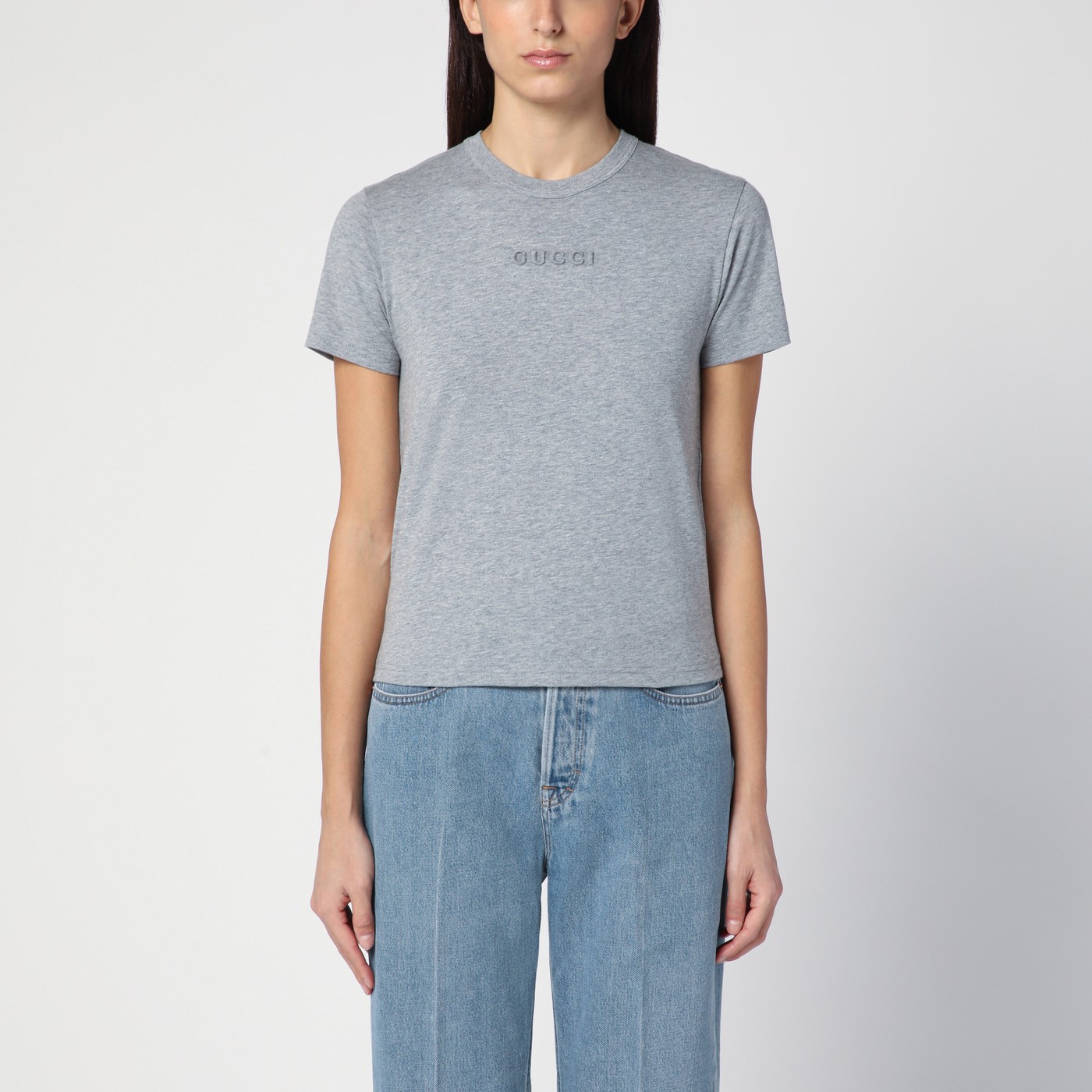 GUCCI Grey mélange cotton T-shirt | TheDoubleF