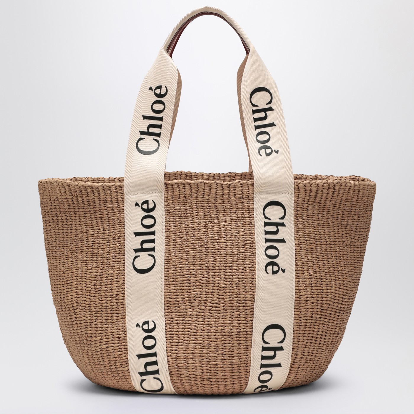Chloé Woody large basket bag with white ribbon | TheDoubleF