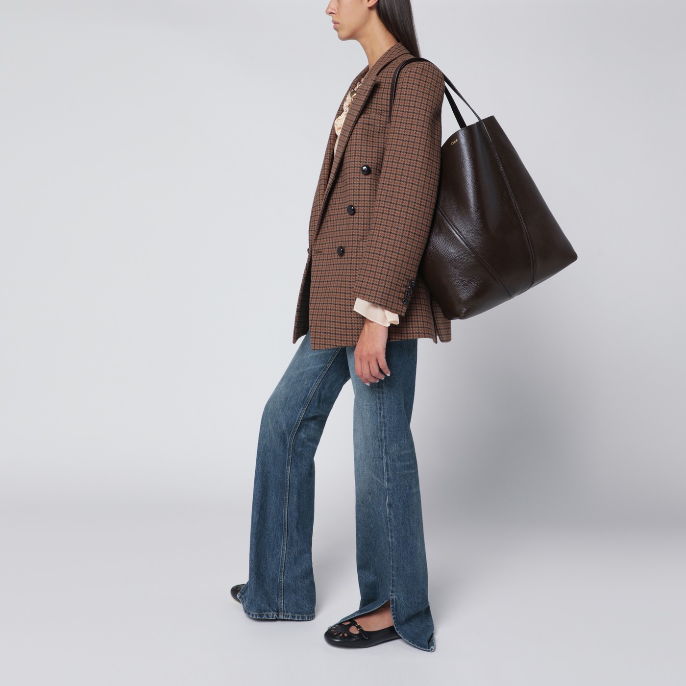 Chloé Grand cabas Chloé Spin marron foncé | TheDoubleF