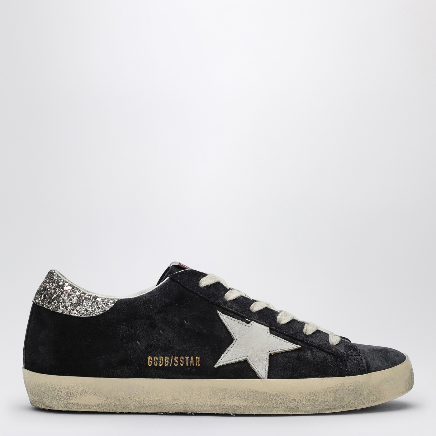 Golden Goose Sneaker Super-star blau/silber glitzernd | TheDoubleF
