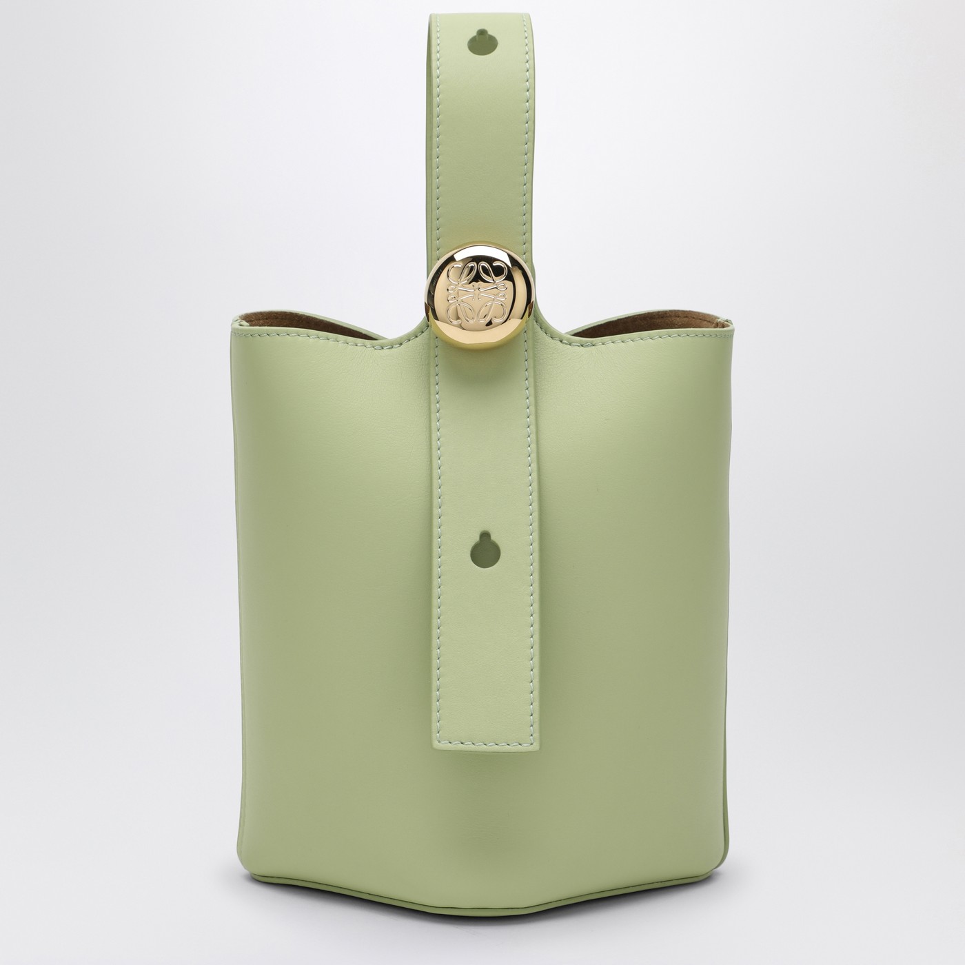 Loewe Light green calfskin Pebble Bucket small bag | TheDoubleF