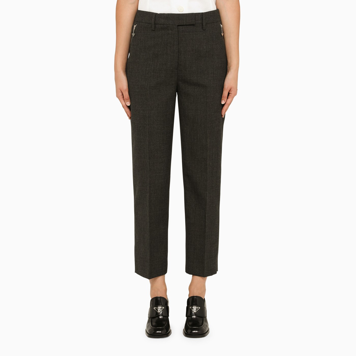 Prada Regular slate wool trousers | TheDoubleF