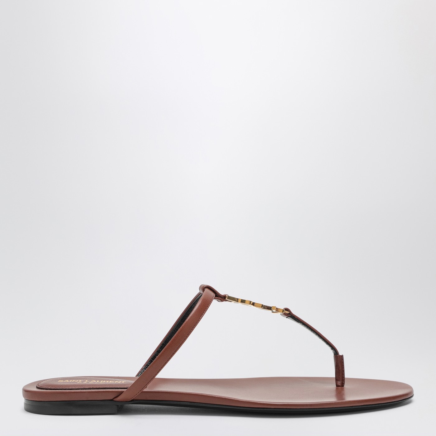 Saint Laurent Braune Flip-Flop-Sandale Cassandra | TheDoubleF