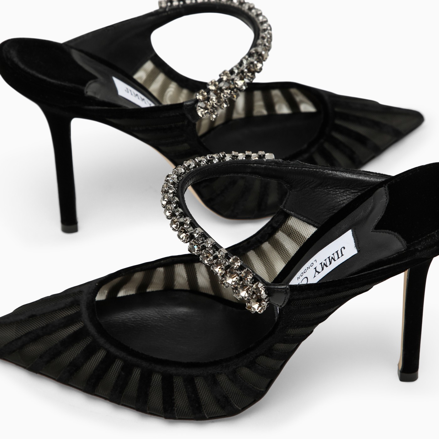 Jimmy Choo Bing 100 black mesh sabot | TheDoubleF