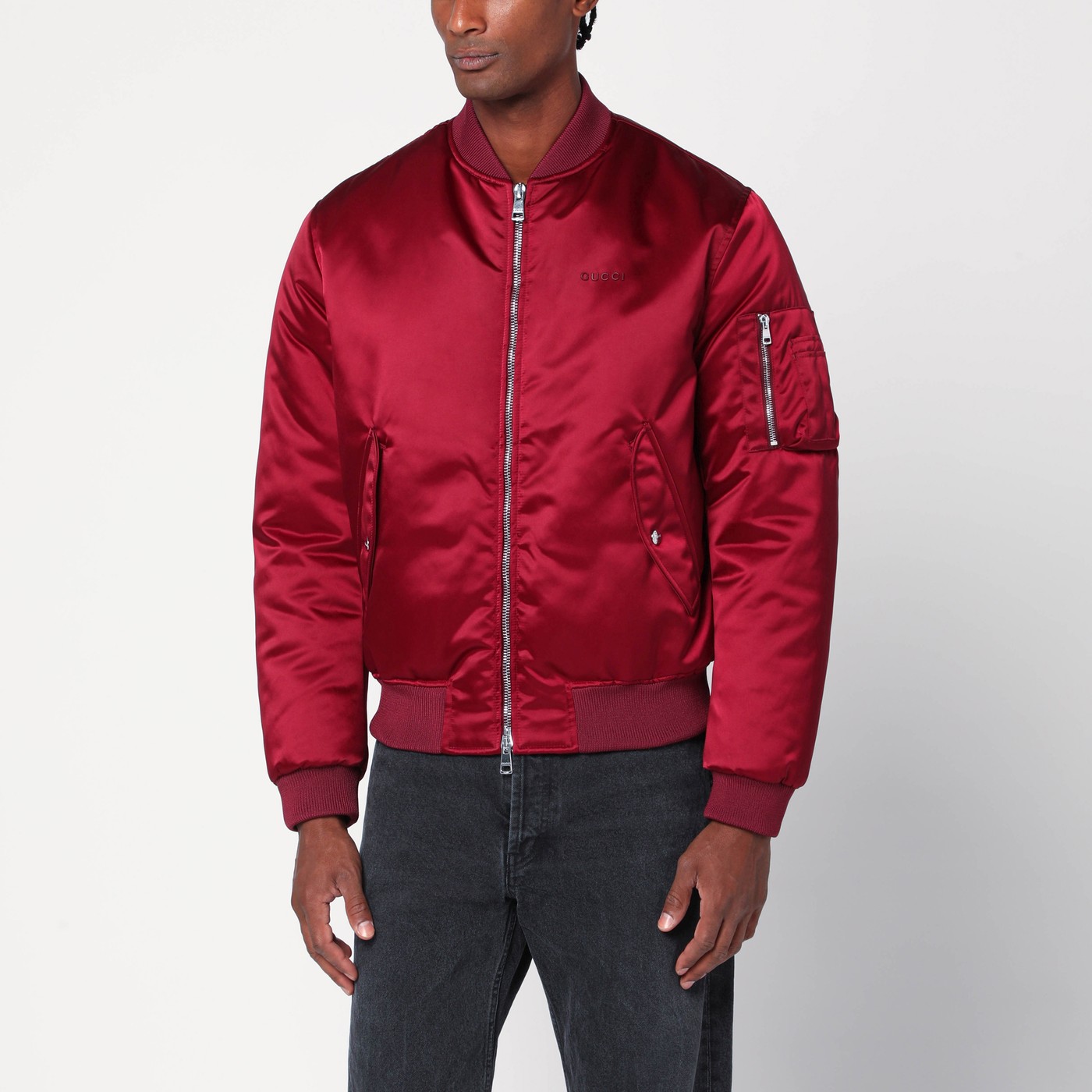 GUCCI Rosso Ancora-Bomber aus schwerem Nylon-Canvas | TheDoubleF