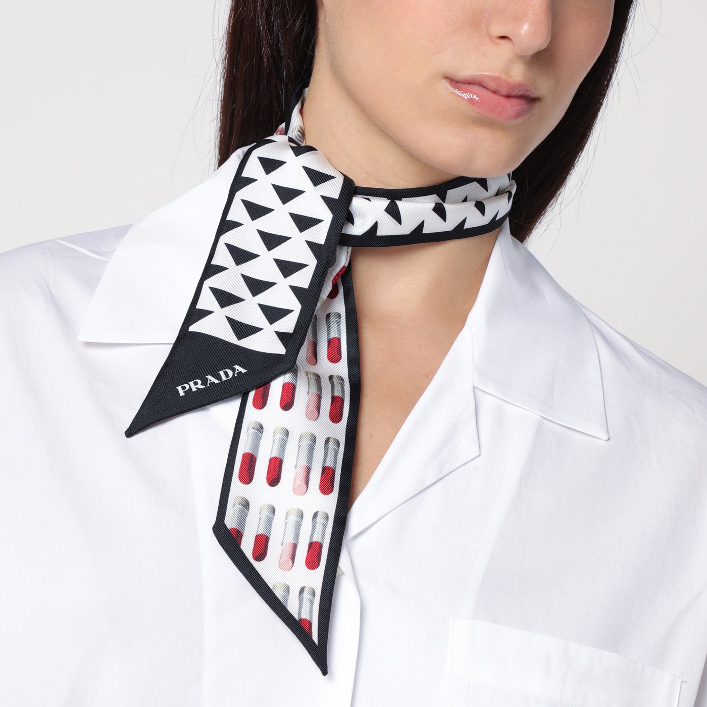 Prada Silk scarf with geometric pattern | TheDoubleF