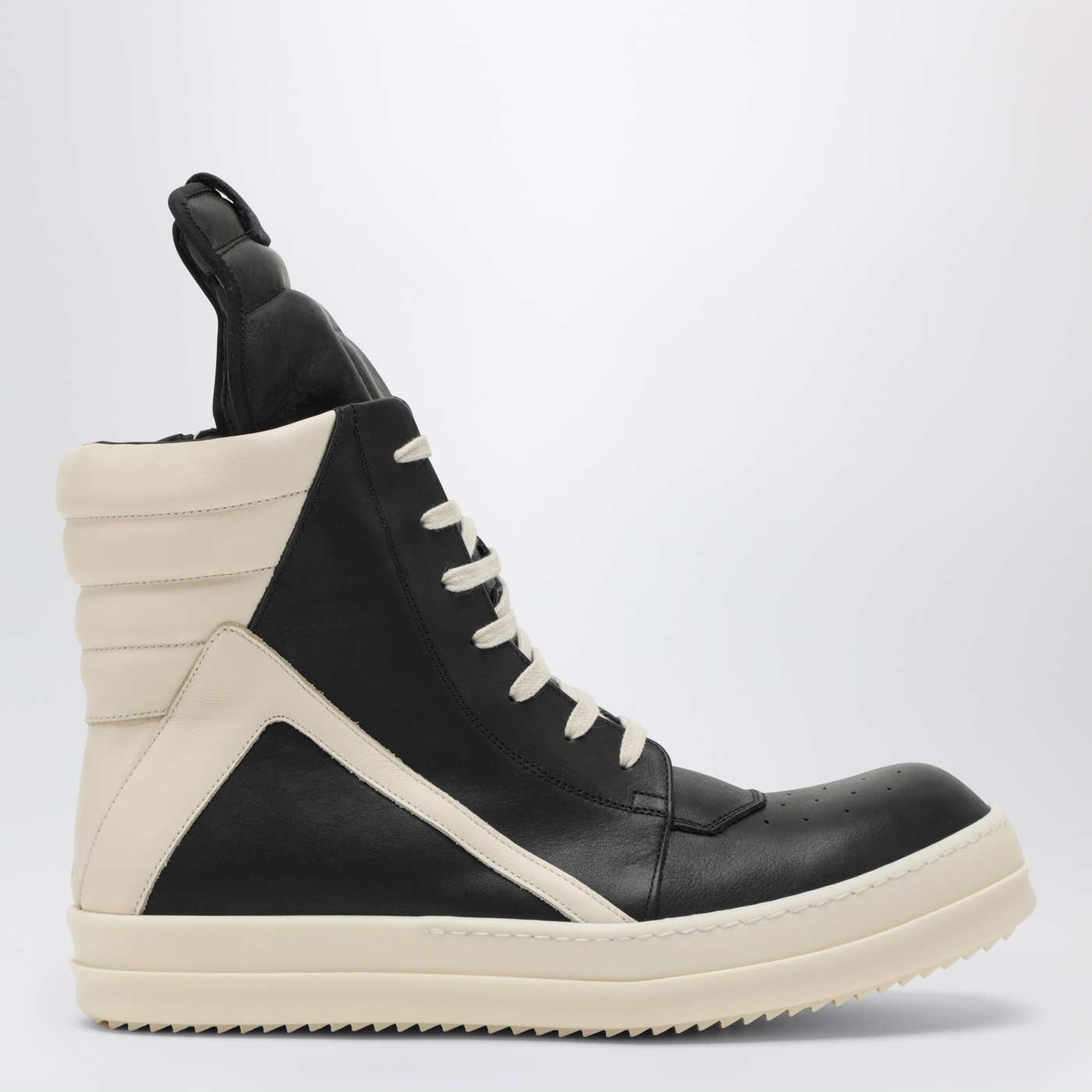 Rick Owens Geobasket montante Luxor noir/blanc lait | TheDoubleF