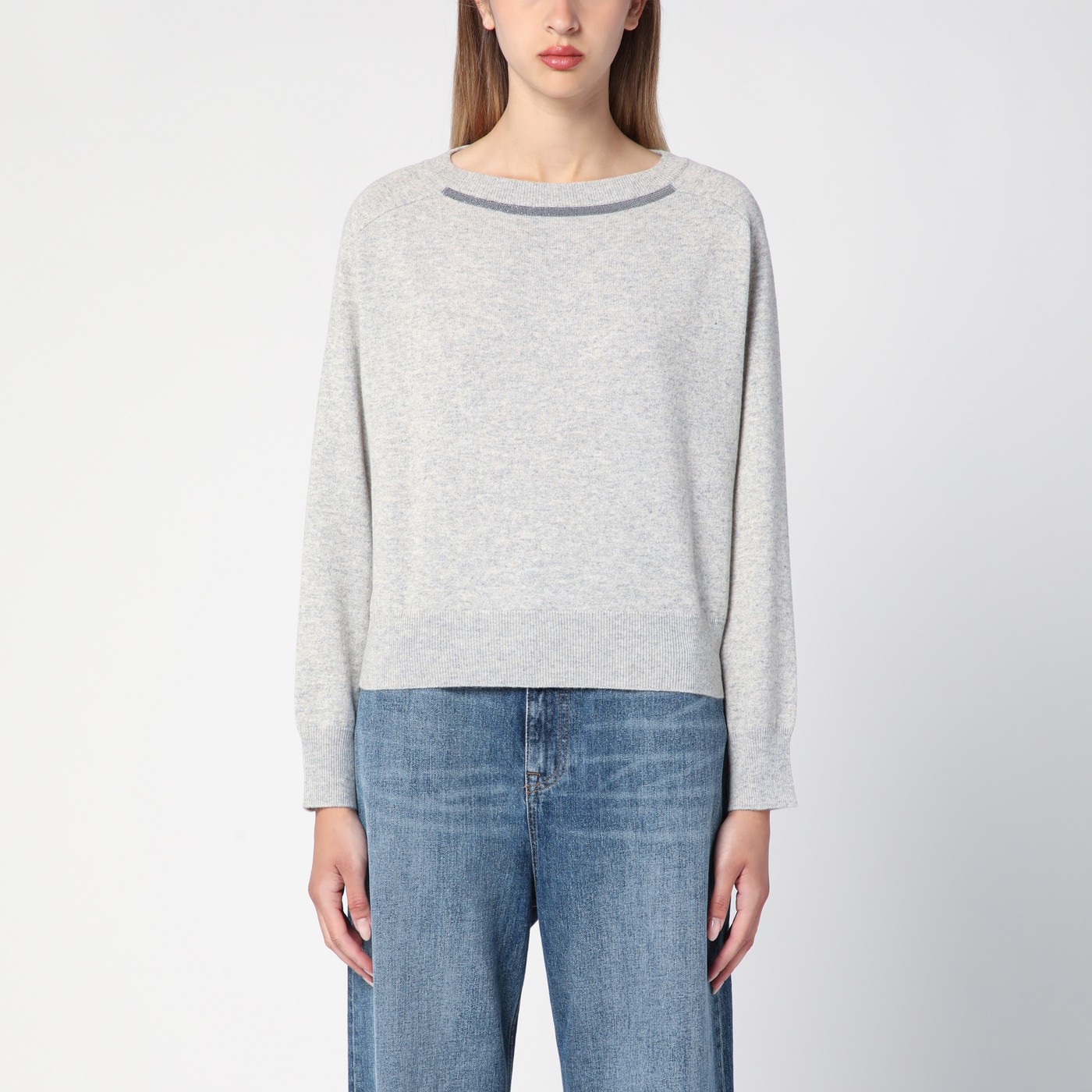 Brunello Cucinelli Greige cashmere sweater | TheDoubleF
