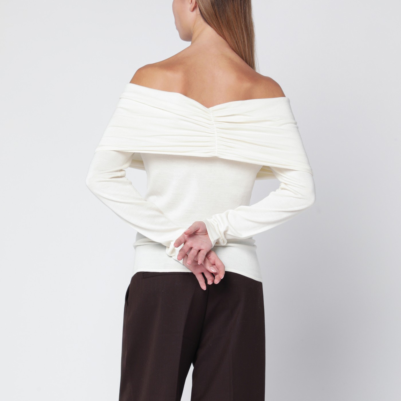 ALMADA LABEL Cara sweater in cream silk and cashmere | TheDoubleF