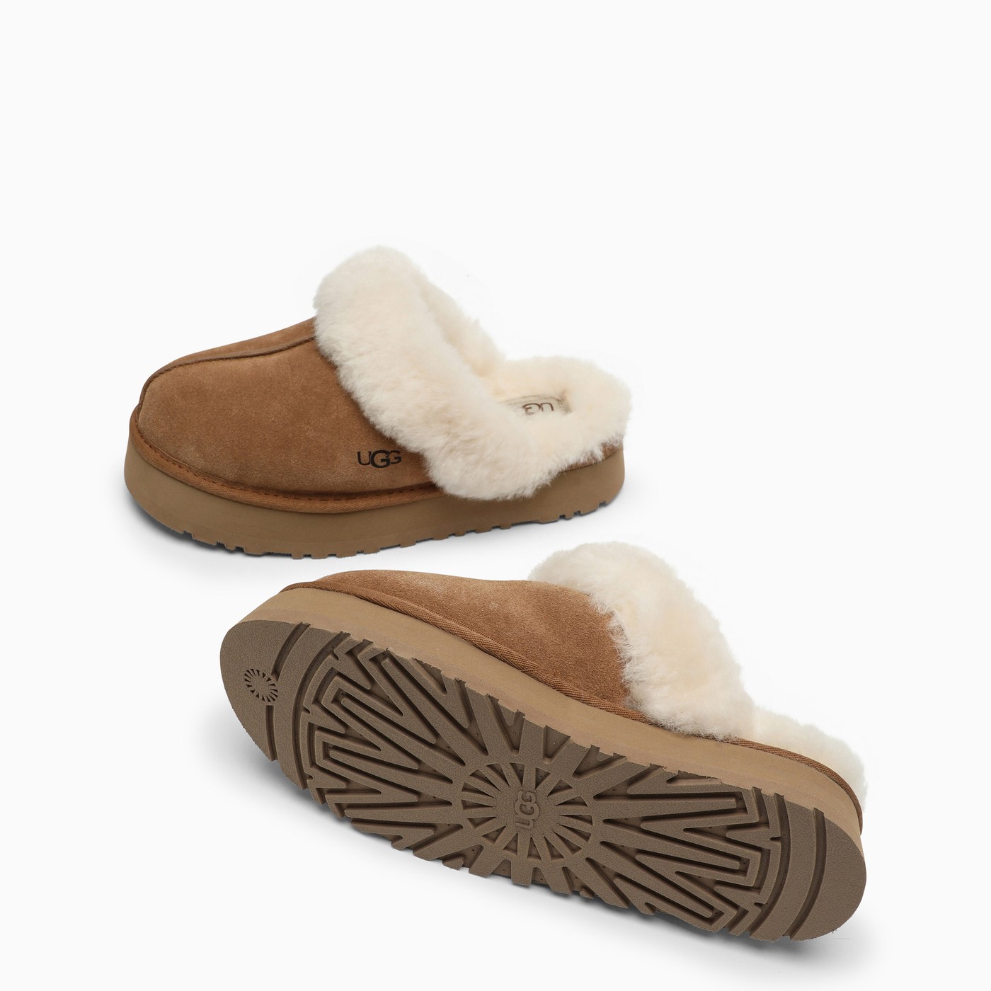 UGG Ciabatta Disquette nocciola in pelle | TheDoubleF