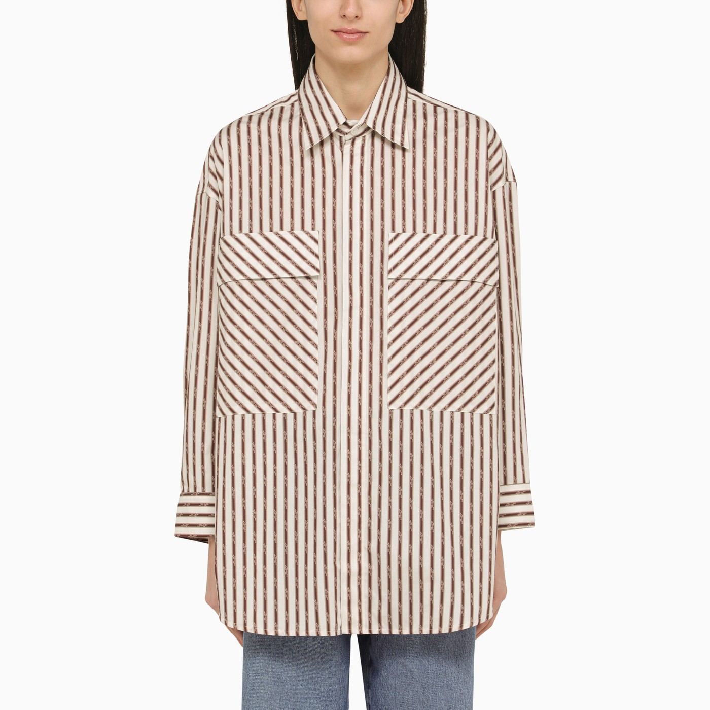 AMIRI Alabaster-coloured oversize cotton shirt | TheDoubleF