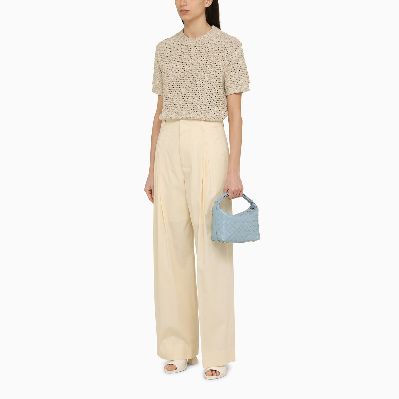 Bottega Veneta Ice-coloured Wallace Mini Bag in Braided | TheDoubleF