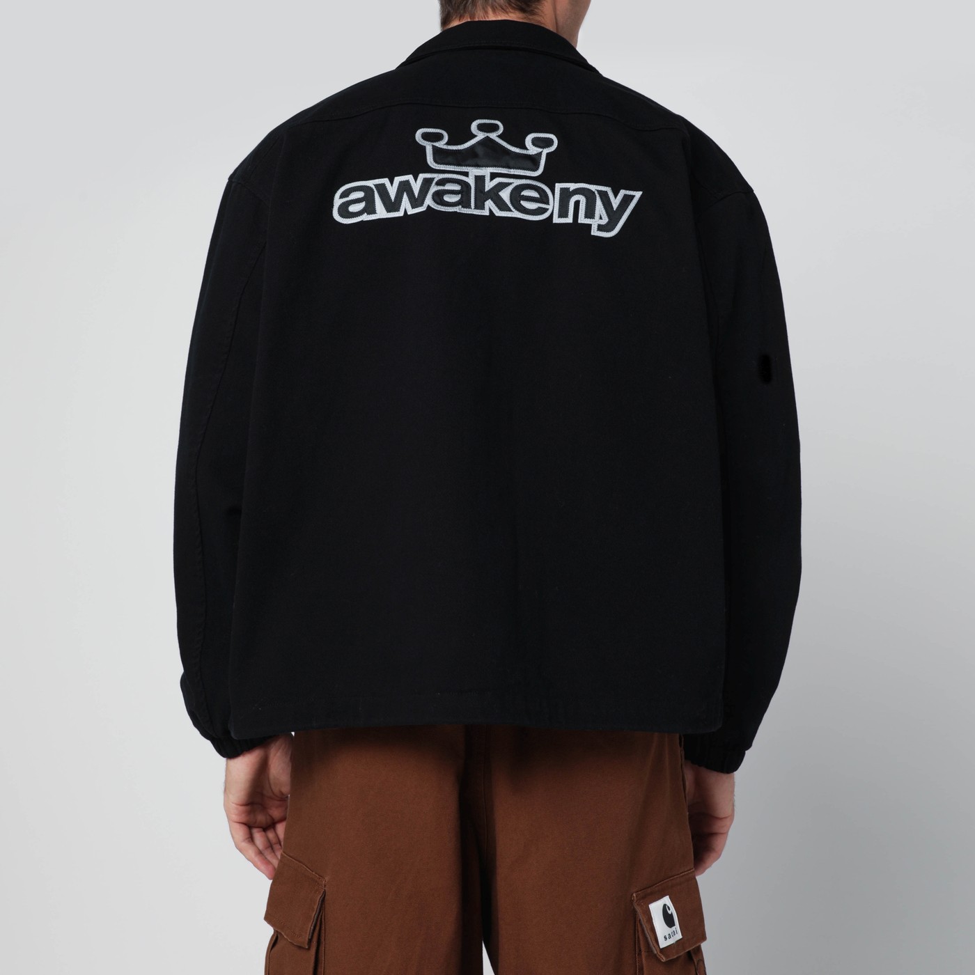 Awake NY Black zip-up overshirt with logo | TheDoubleF