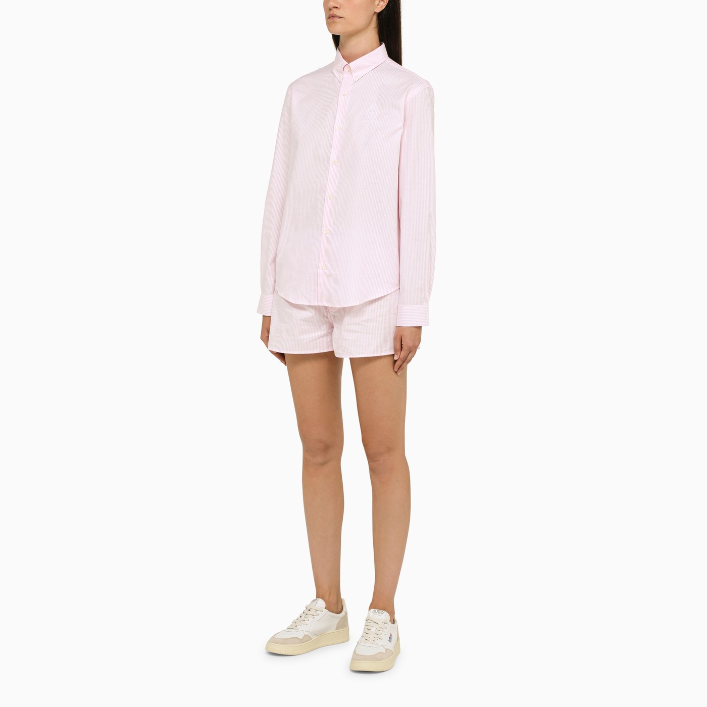 Sporty & Rich Pink/white striped shirt | TheDoubleF