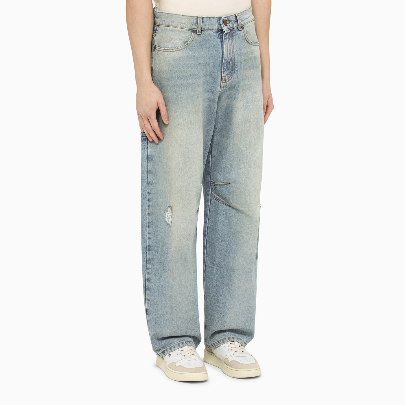 Palm Angels Light blue washed baggy jeans | TheDoubleF
