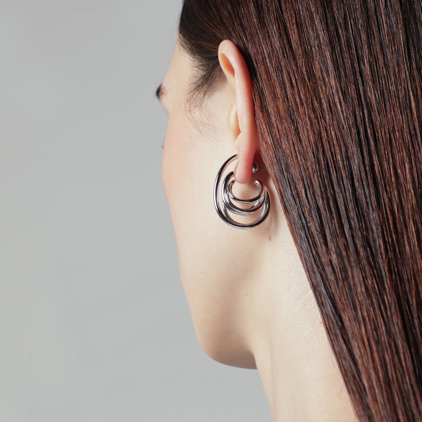 Panconesi Circular earrings in silver tone | TheDoubleF