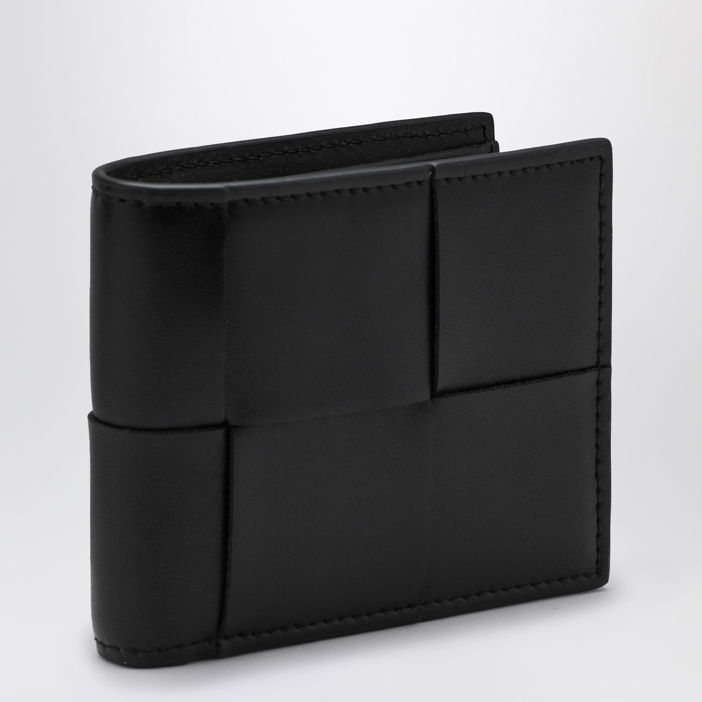Bottega Veneta Black Braided Bi-Fold Cassette Wallet | TheDoubleF