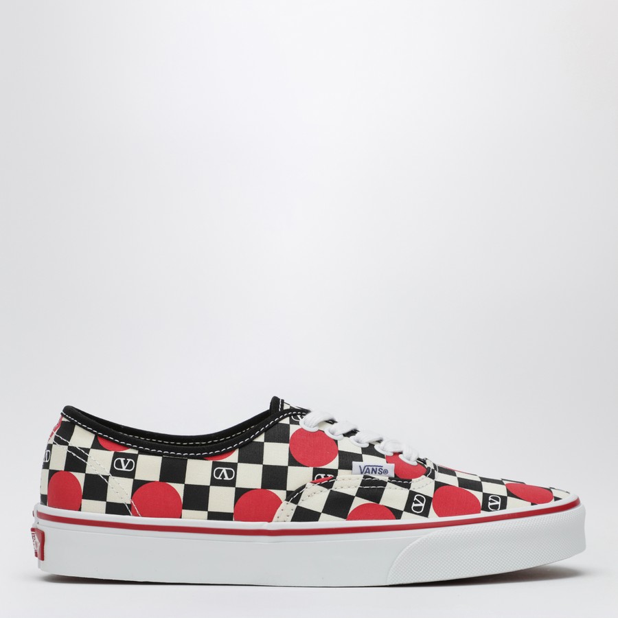 dark red checkered vans