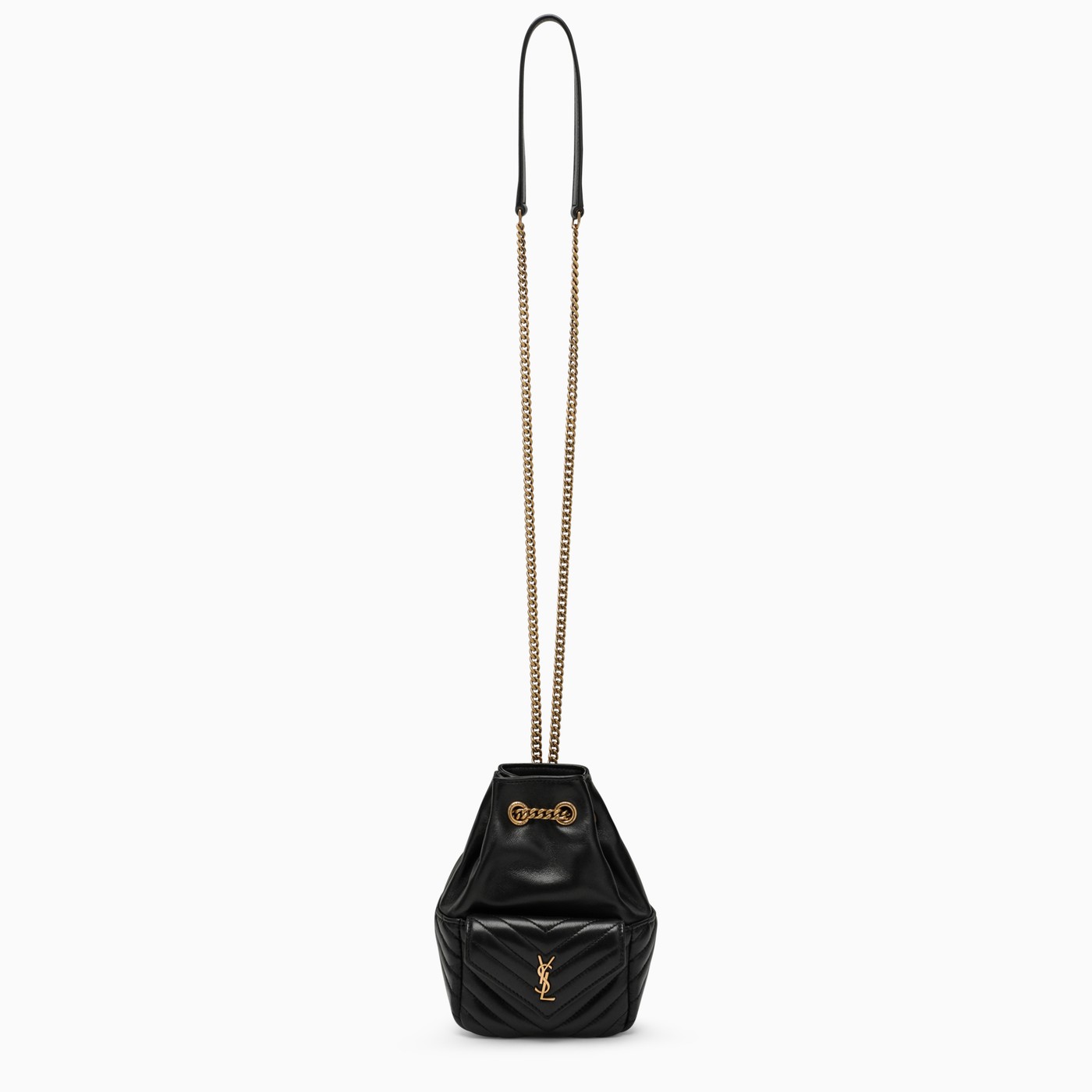 Saint Laurent Joe mini black quilted leather bucket bag | TheDoubleF