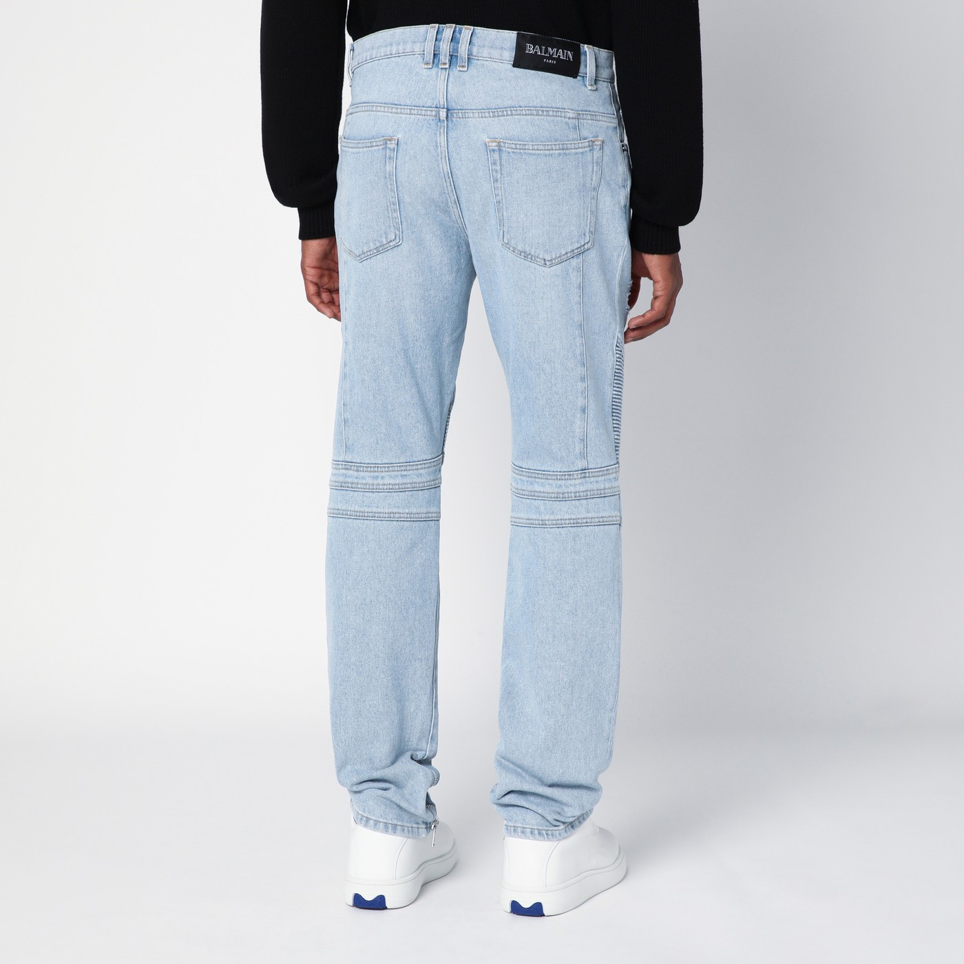 Balmain Light blue denim biker jeans | TheDoubleF