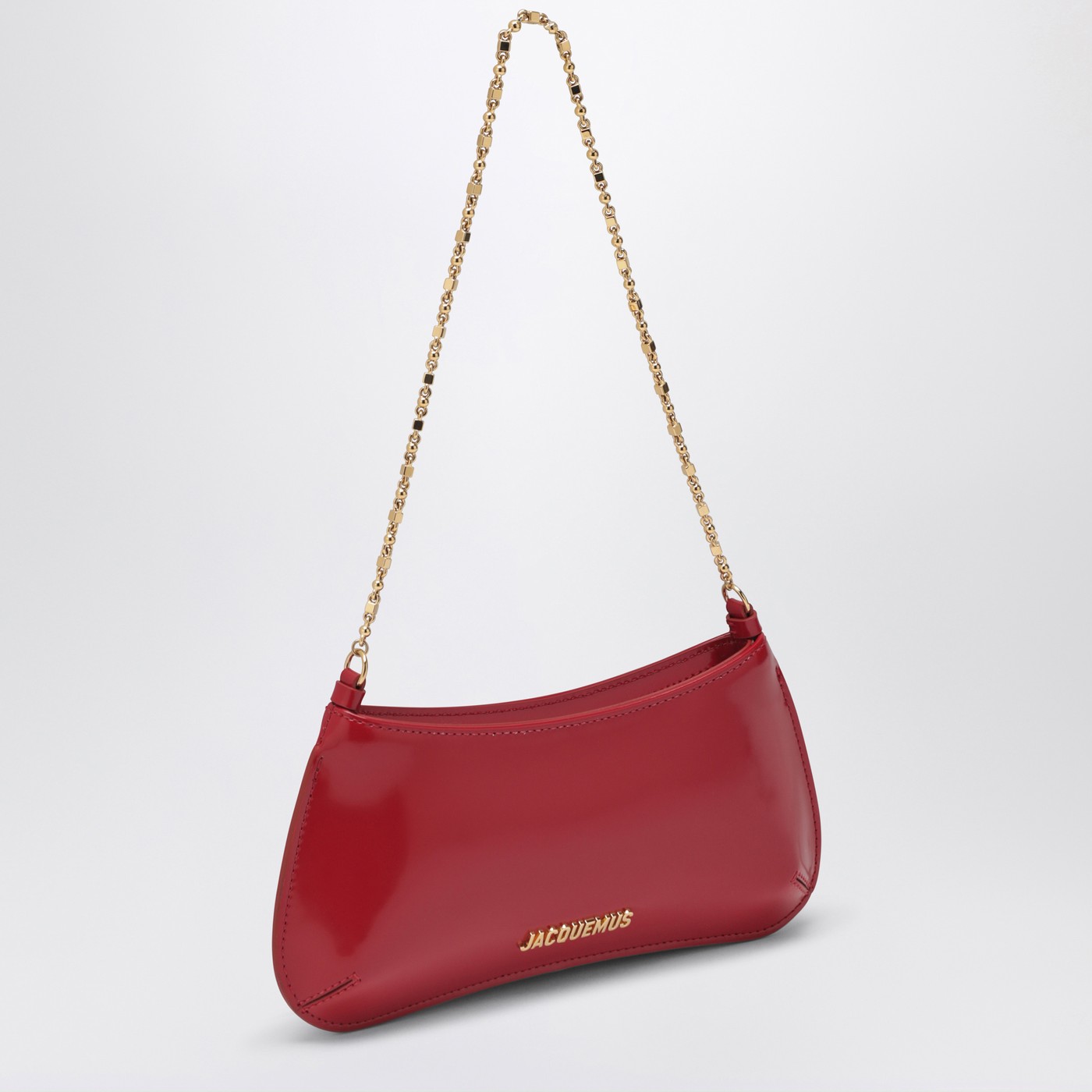 JACQUEMUS Le Bisou Chaine patent leather red bag | TheDoubleF