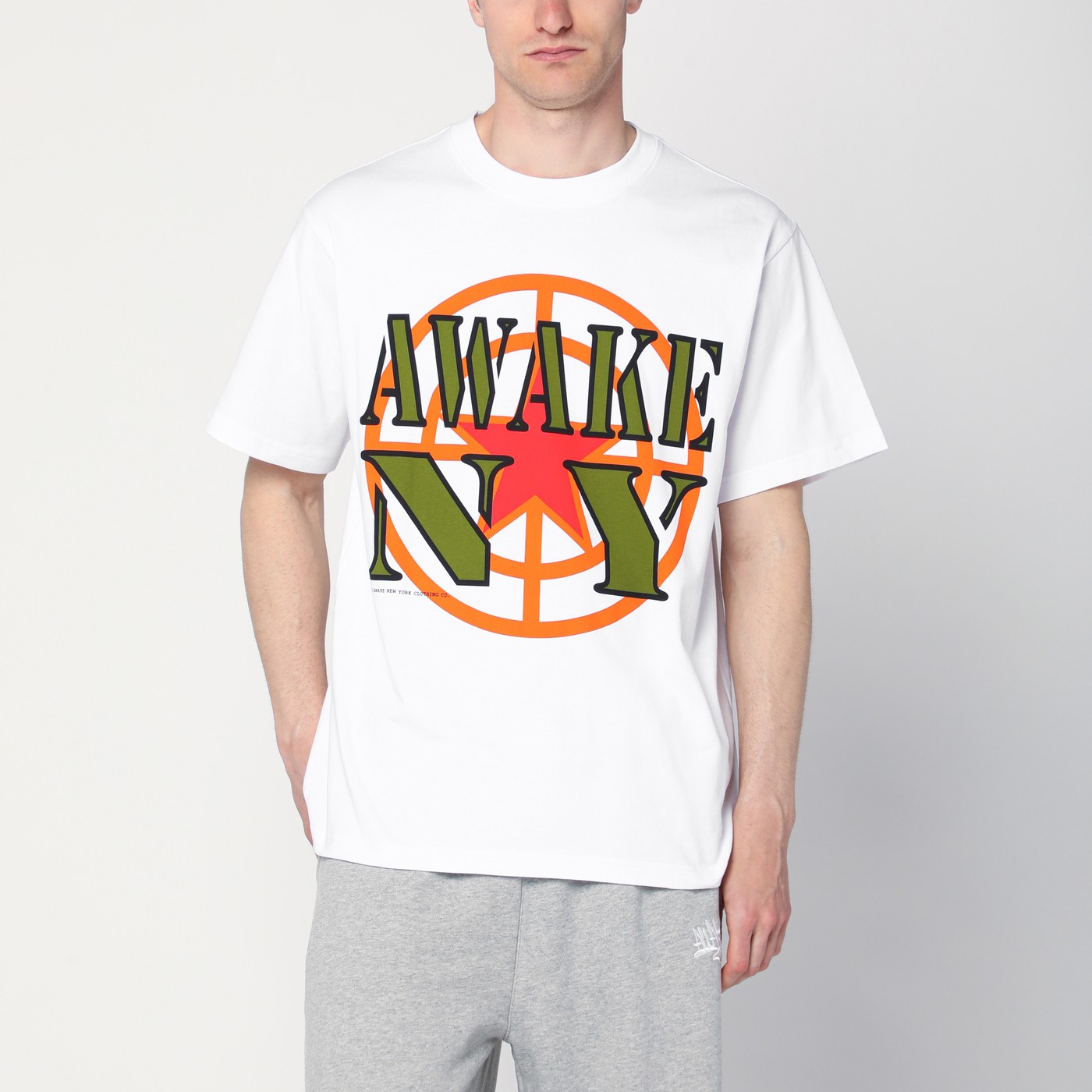 Awake NY White T-shirt with target print | TheDoubleF