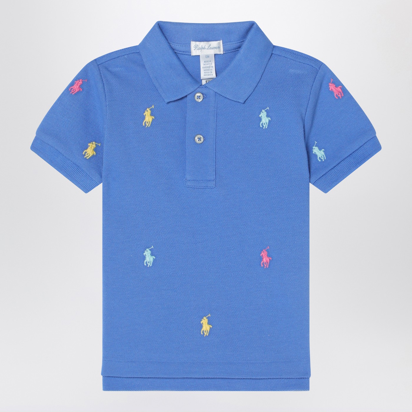 Polo Ralph Lauren Polo bleu clair avec broderie logos colorés | TheDoubleF