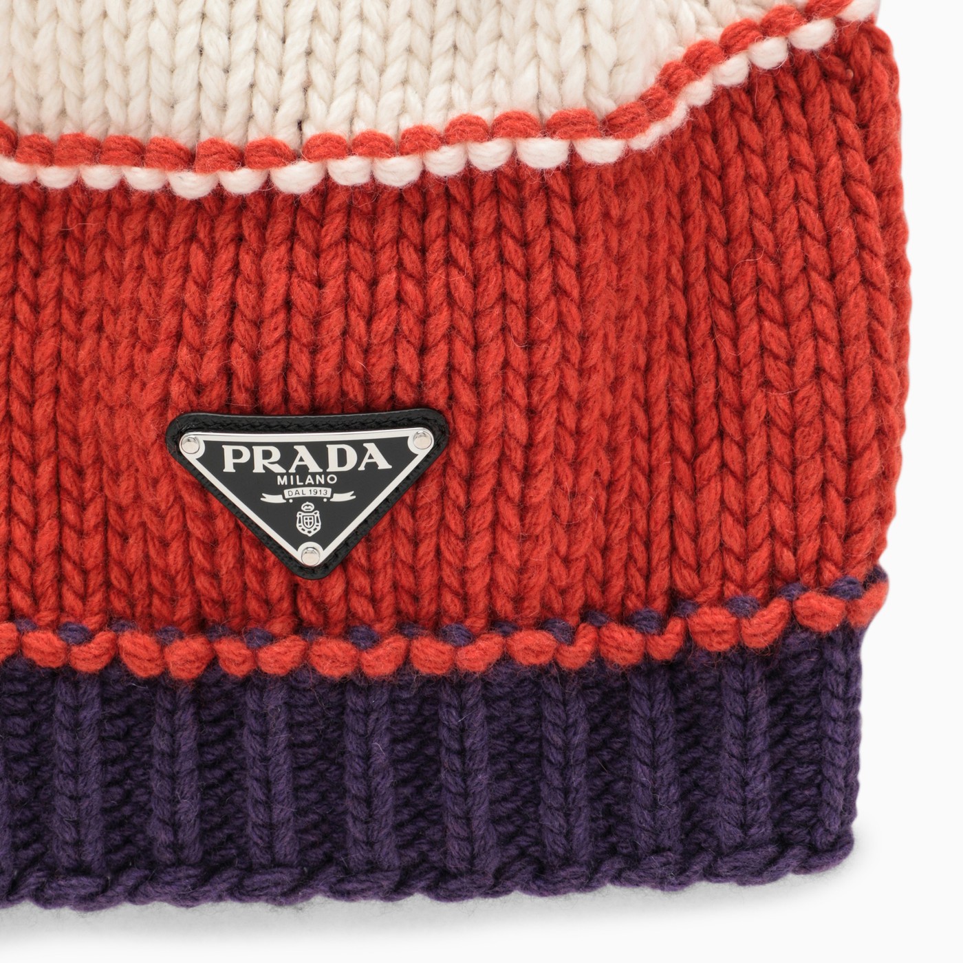 Prada Yellow/papaya striped wool and cashmere hat | TheDoubleF