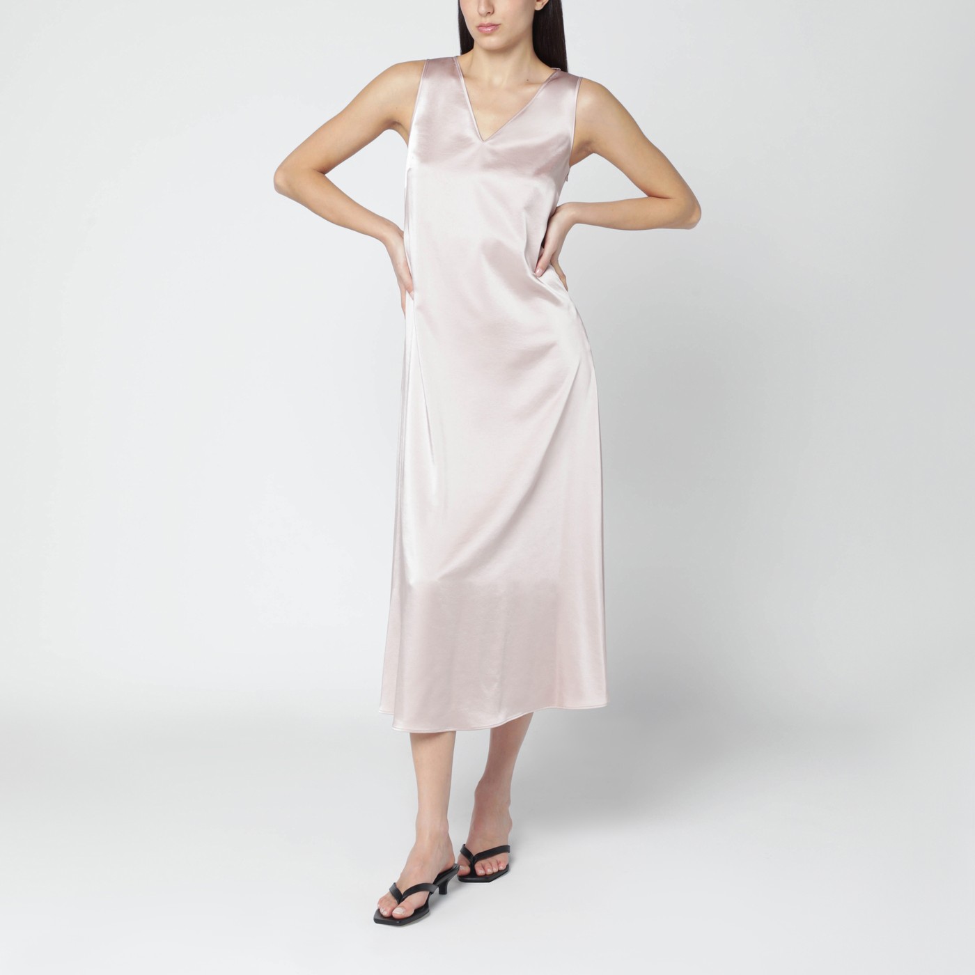 Weekend Max Mara Blush satin fluid dress | TheDoubleF