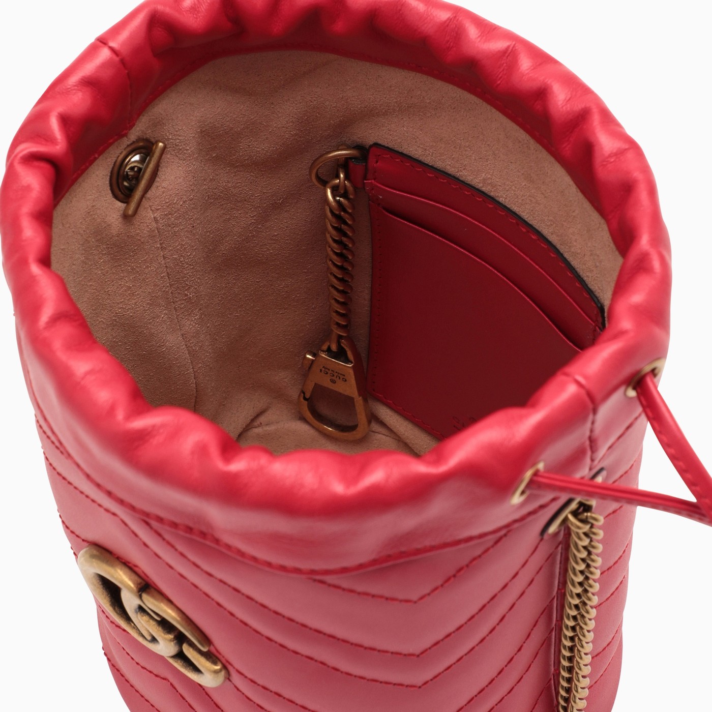 GUCCI GG Marmont red leather bucket bag | TheDoubleF