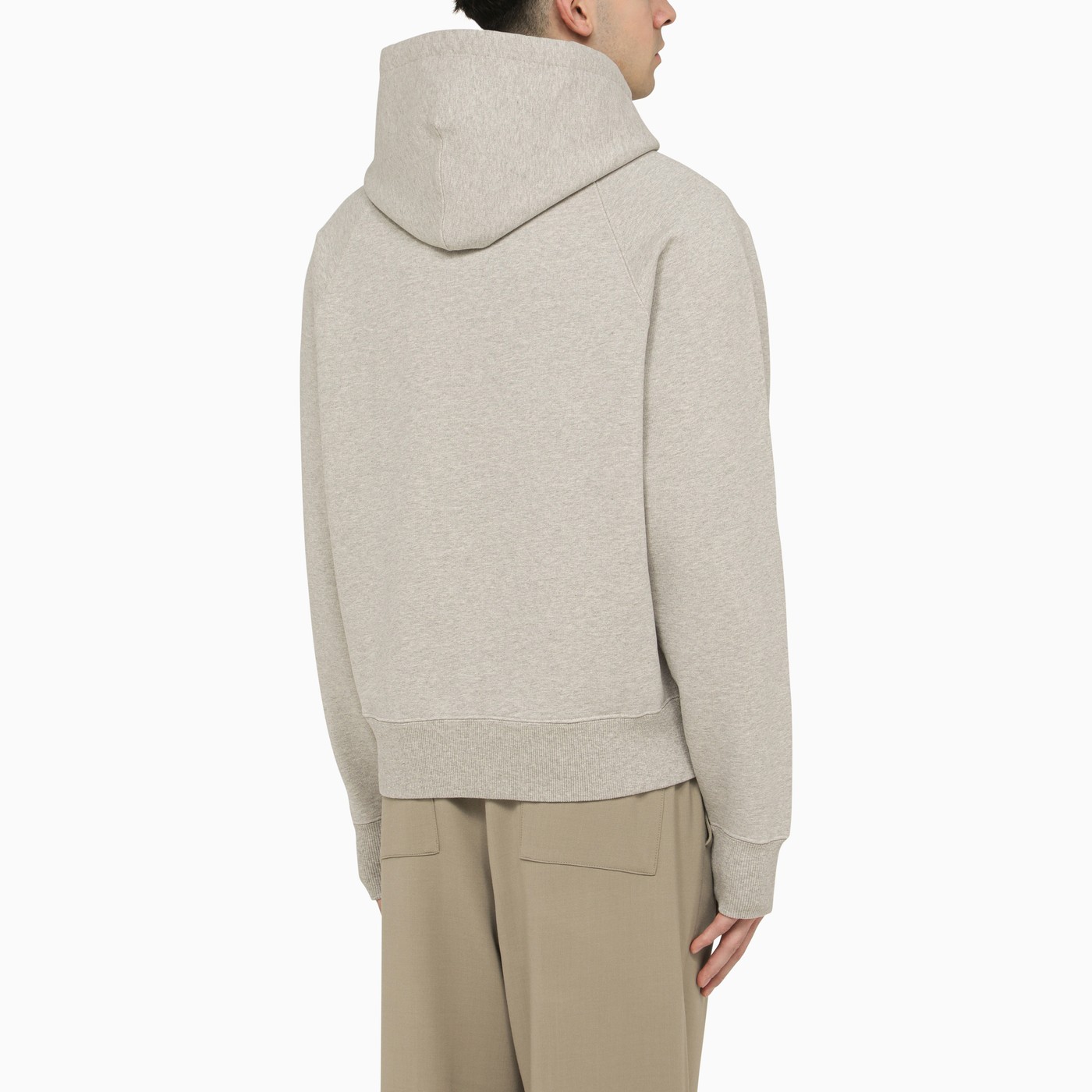 Ami Paris Ami De Coeur ash grey hoodie | TheDoubleF