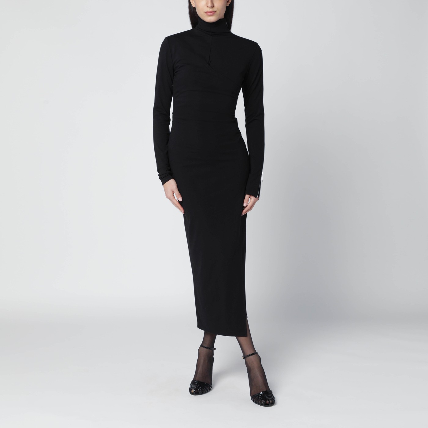 The Attico Black turtleneck dress with zip detail | TheDoubleF
