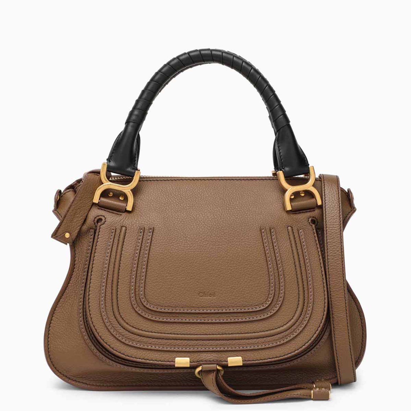 Chloé Medium Marcie Palm Brown leather bag | TheDoubleF