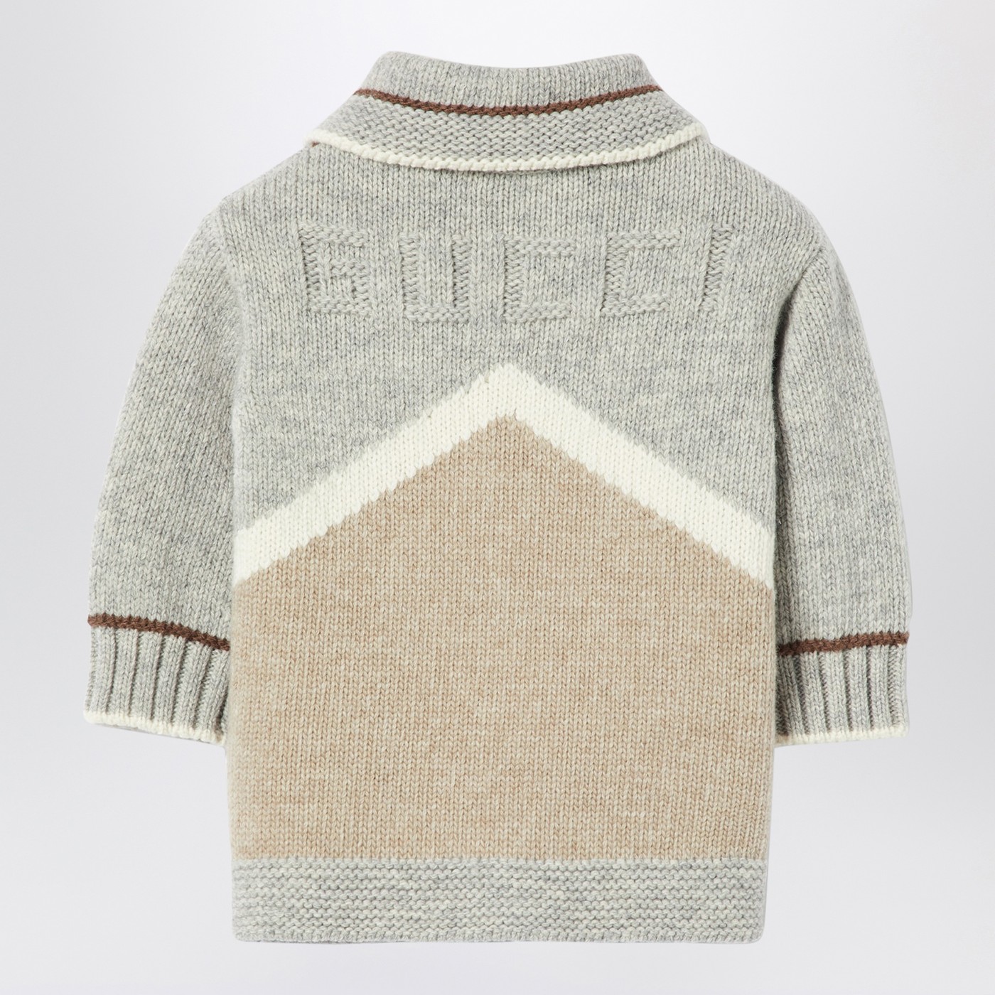 GUCCI Cardigan with grey/beige argyle inlay | TheDoubleF