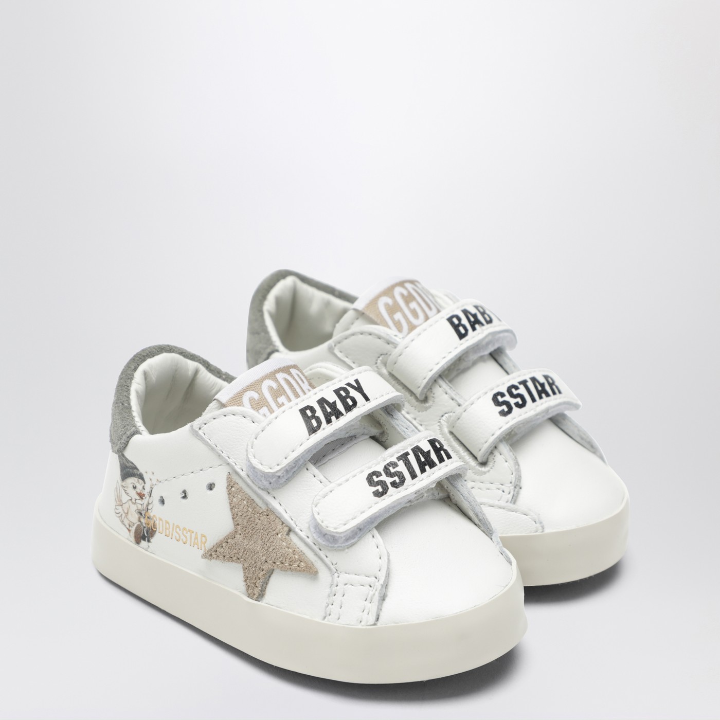 Golden Goose White/beige Old School baby trainers with duck motif ...