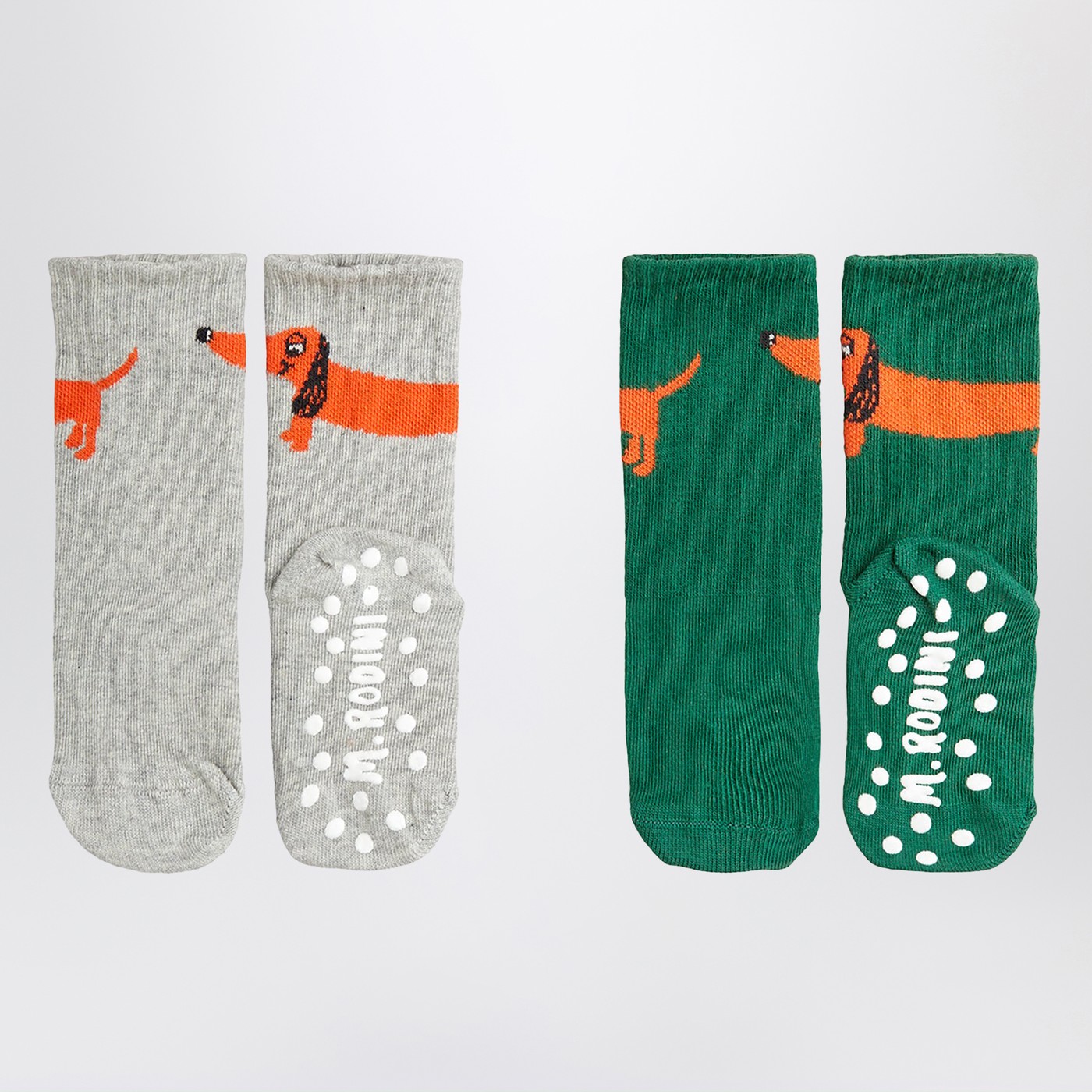 Mini Rodini Set with two grey and green socks | TheDoubleF