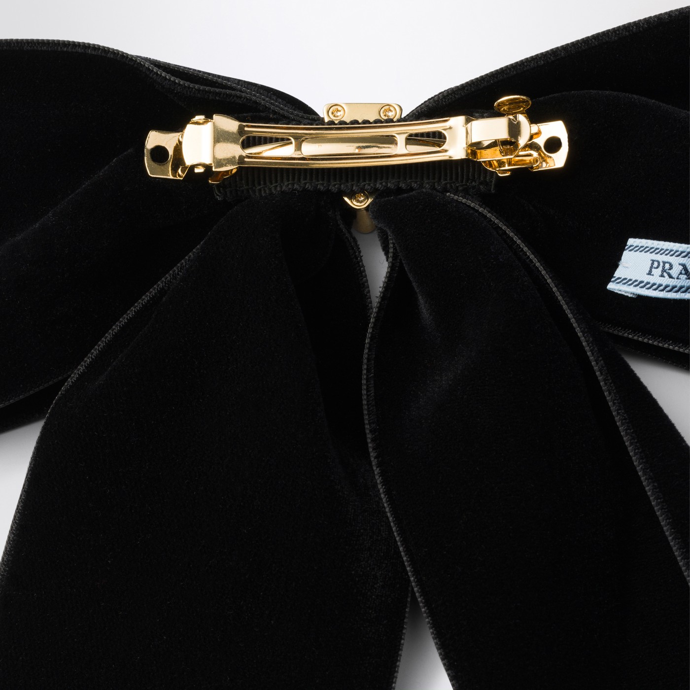 Prada Black velvet hair clip | TheDoubleF