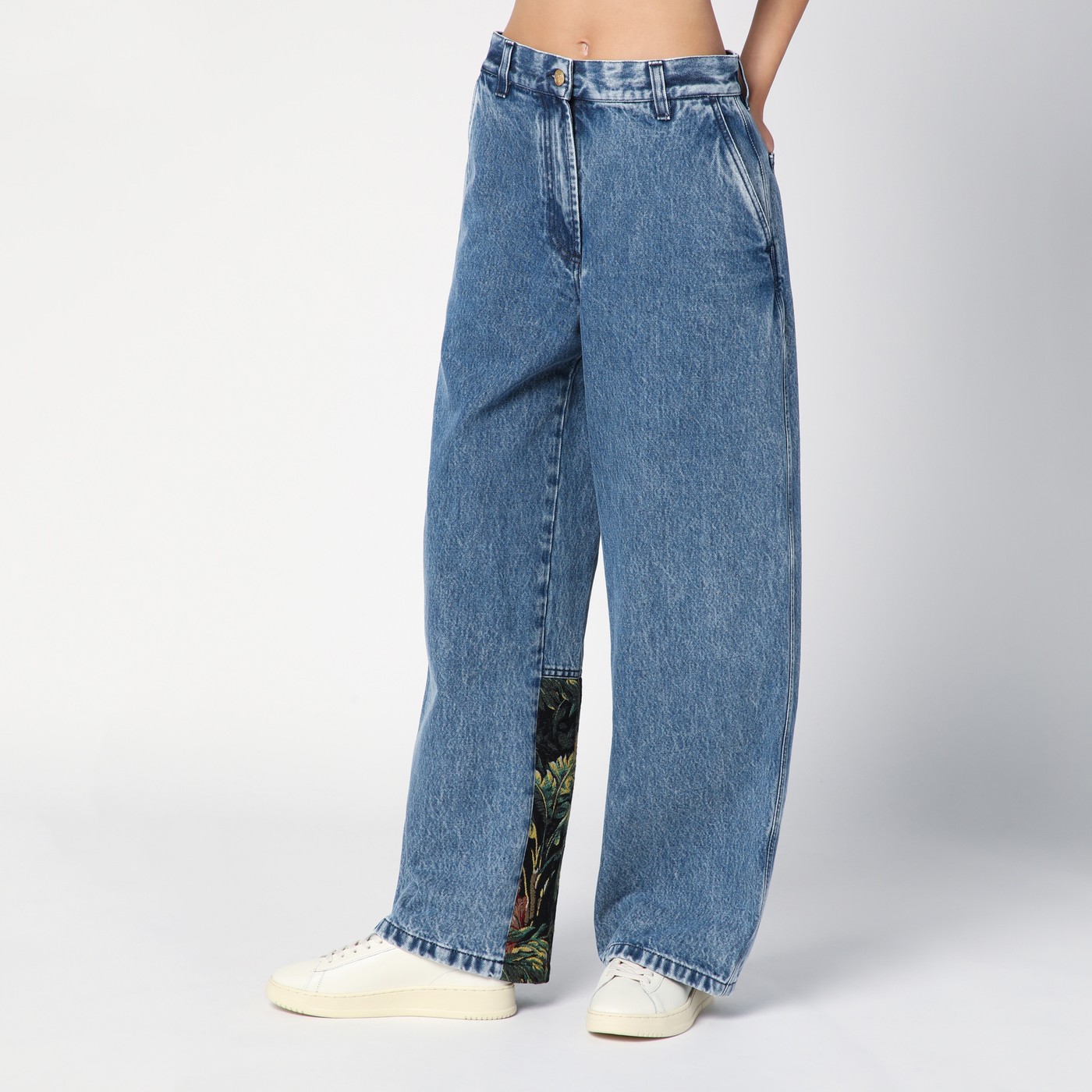 Palm Angels Baggy jeans with jungle insert | TheDoubleF