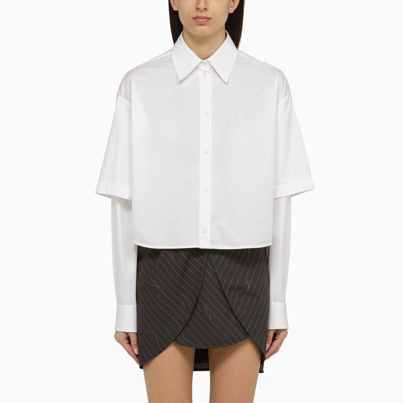 Off-White™ White cotton double shirt | TheDoubleF