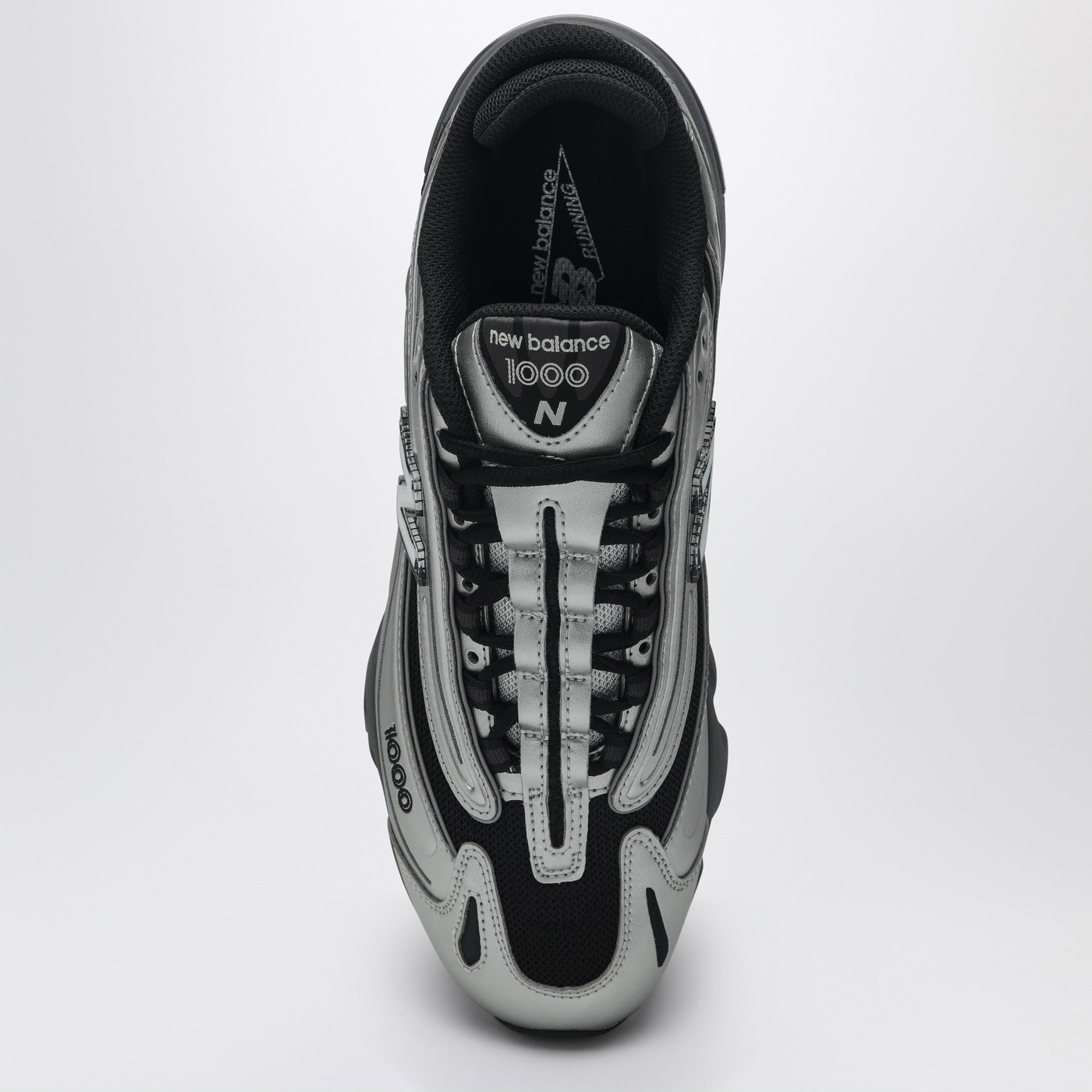 New Balance Sneakers 1000 SL in metallic silver leather | TheDoubleF