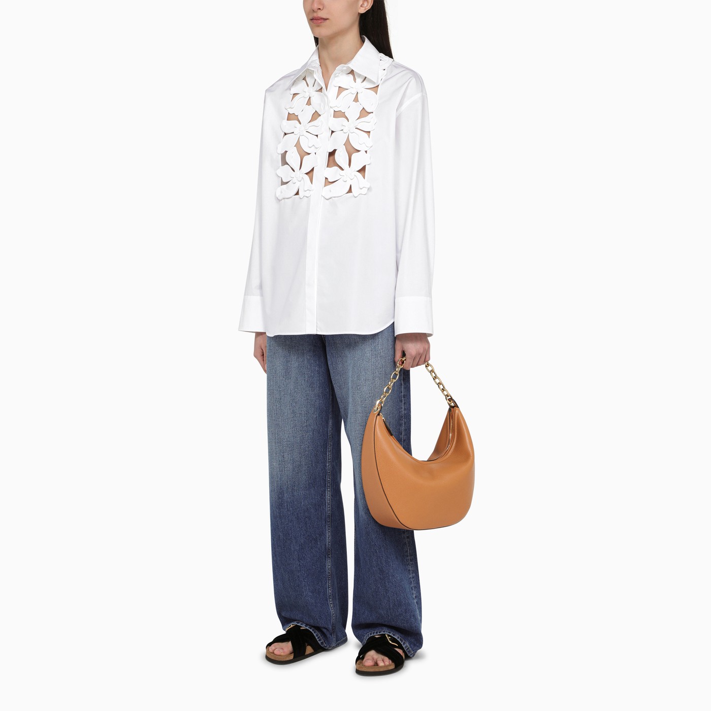 Valentino Garavani Vlogo Moon beige medium hobo bag | TheDoubleF