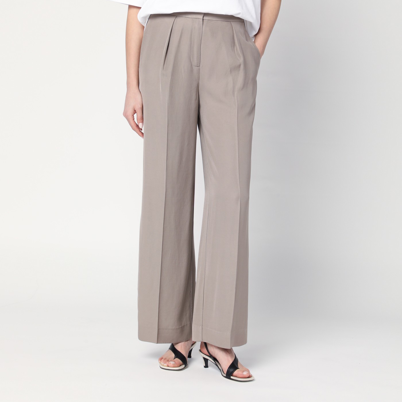 Calvin Klein Ash grey trousers in linen blend | TheDoubleF