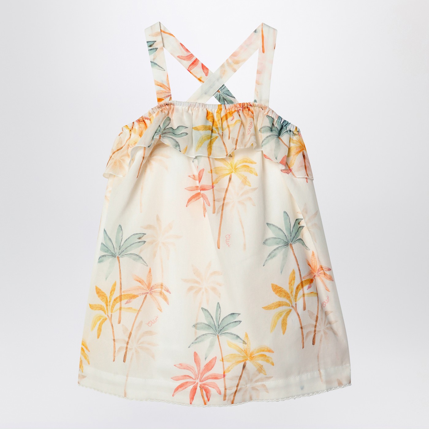 Chloé Ivory dress with multicolored pattern | TheDoubleF