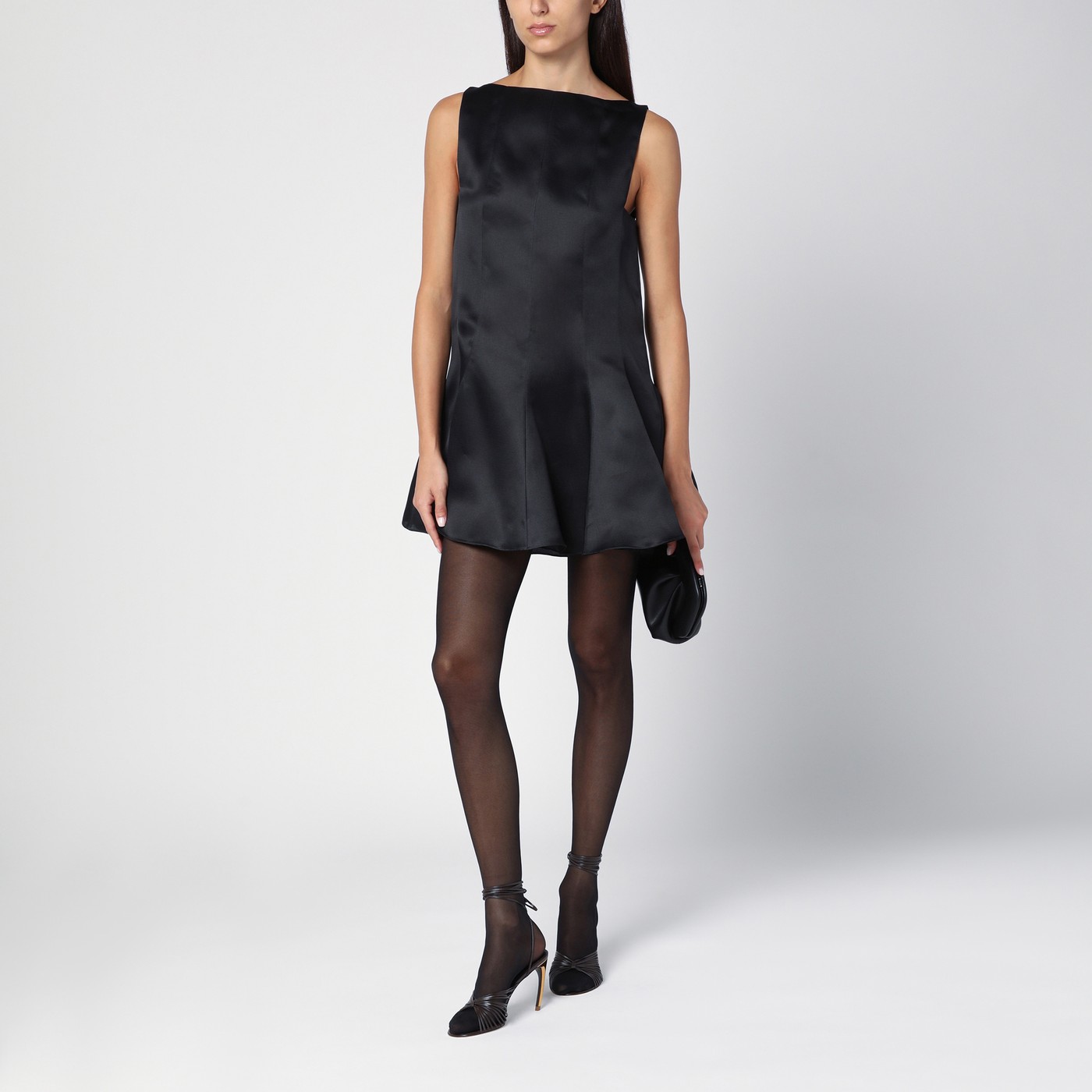 Khaite Black silk mini Mags dress | TheDoubleF