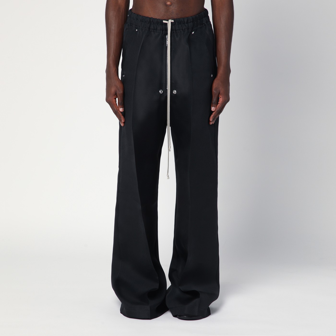 Rick Owens Wide Bela black pants in silk | TheDoubleF