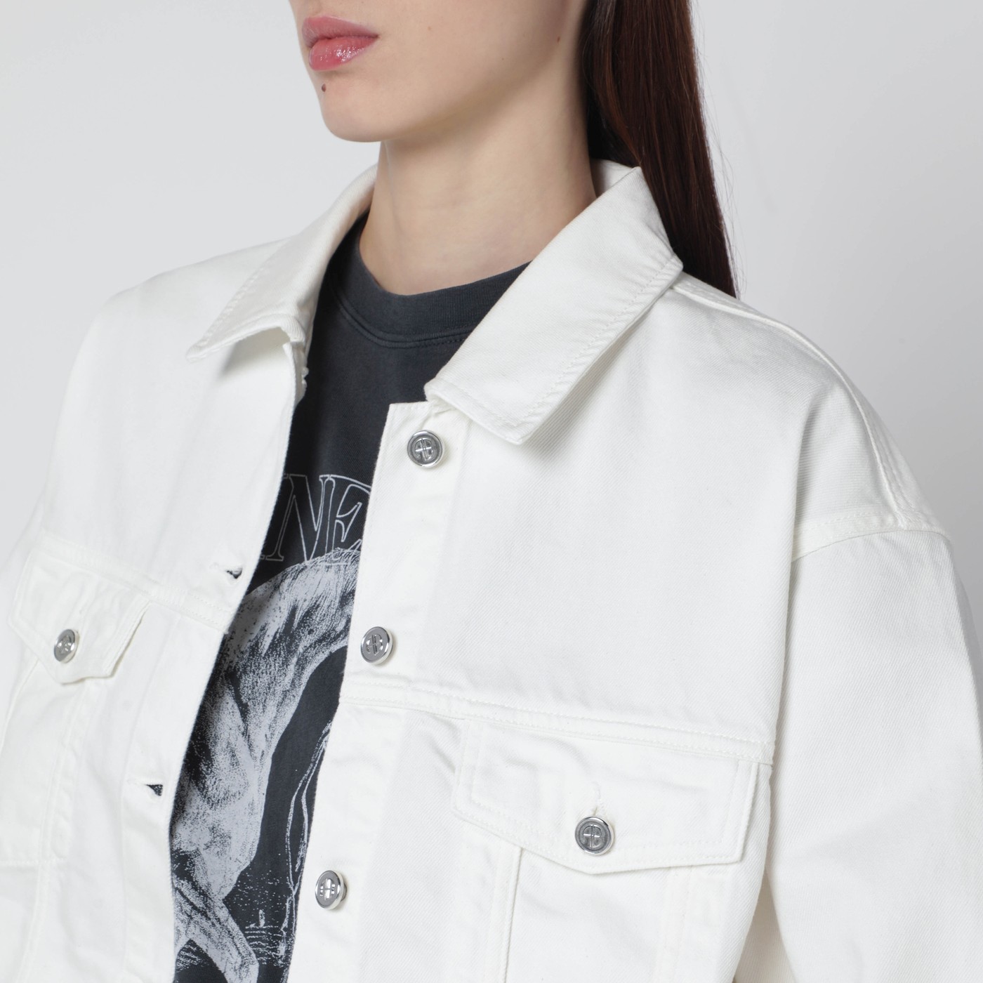 ANINE BING Ecru organic denim jacket | TheDoubleF