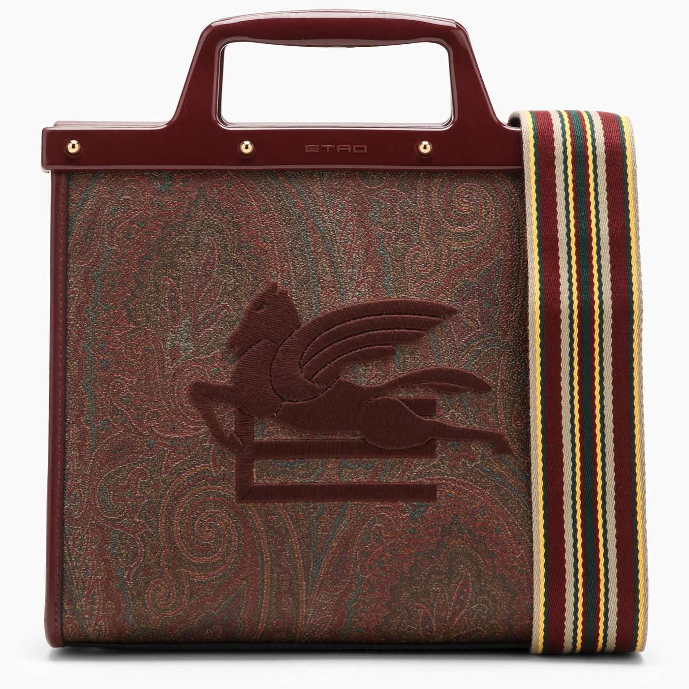 ETRO Love Trotter medium burgundy bag with jacquard pattern | TheDoubleF