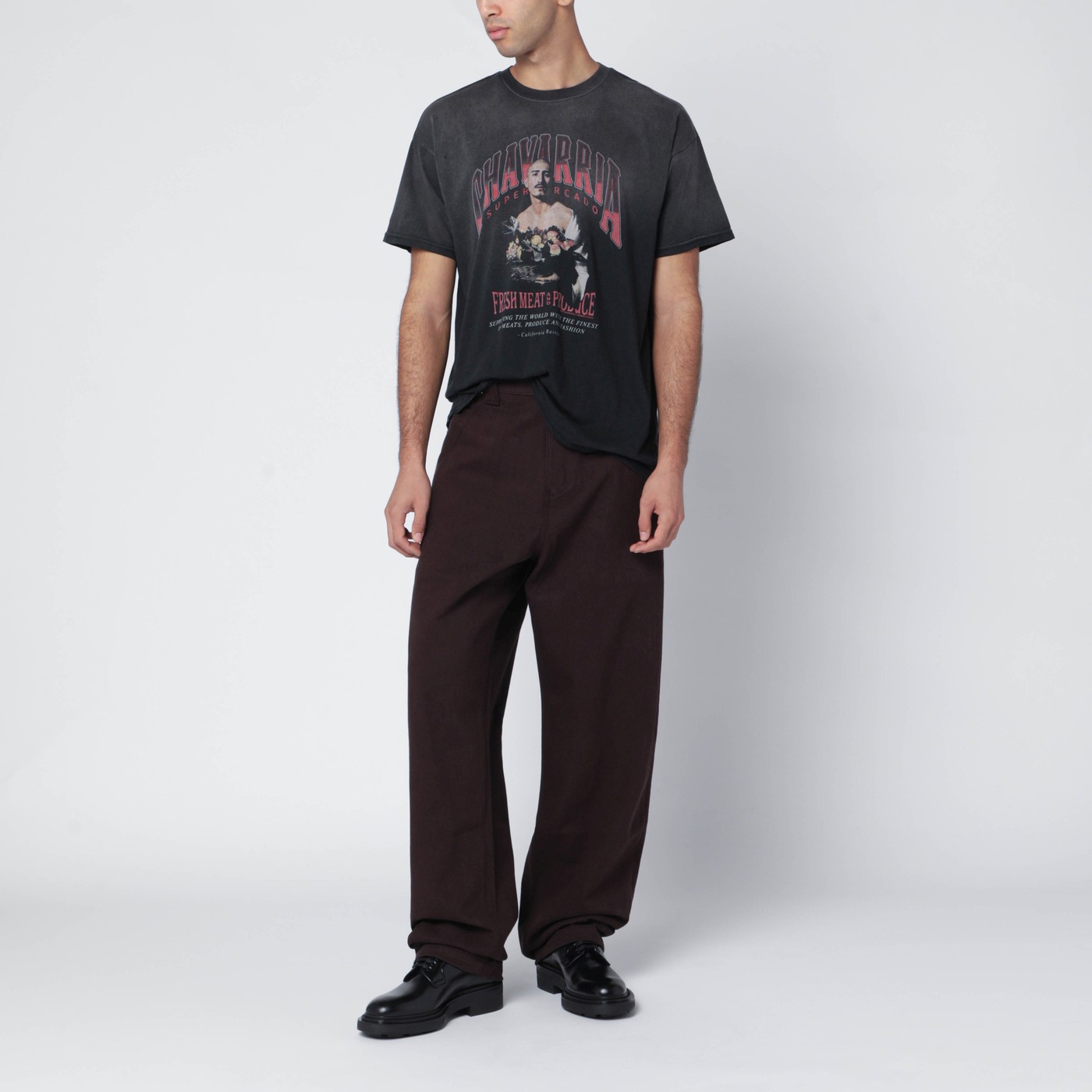 Willy Chavarria T-shirt nera slavata San Chachi Produce Easy | TheDoubleF