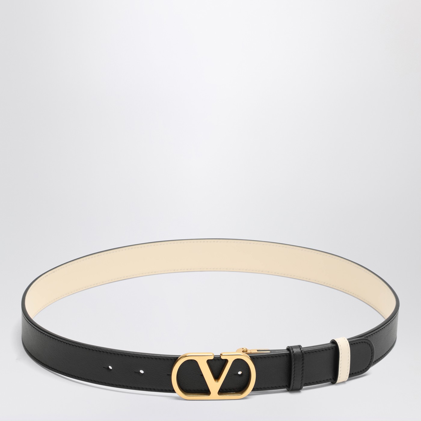 Valentino Garavani Reversible VLogo Signature belt in black/light pink ...