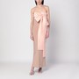 BERNADETTE Beige/pink Bart dress with oversized bow | TheDoubleF